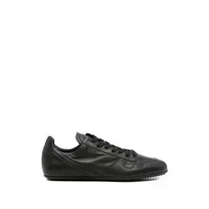 Rick Owens Leather Lace-up Low Top Sneakers - Black
