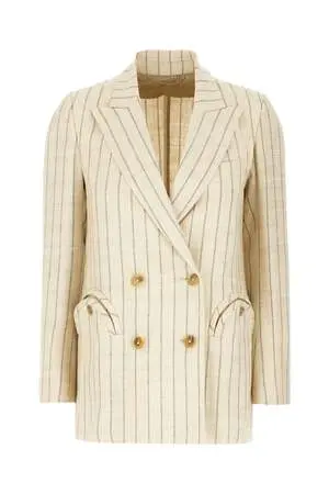 BLAZÉ MILANO Double Breasted Striped Blazer - Multicolor