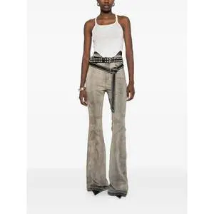 Rick Owens Beige Flared Leg Denim Jeans