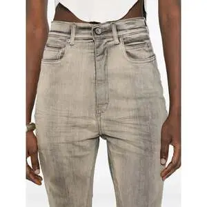 Rick Owens Beige Flared Leg Denim Jeans