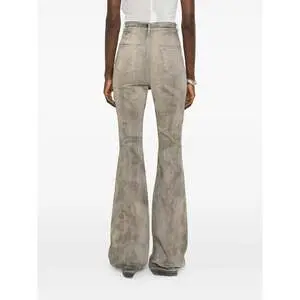 Rick Owens Beige Flared Leg Denim Jeans
