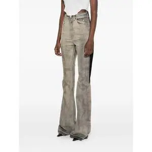 Rick Owens Beige Flared Leg Denim Jeans