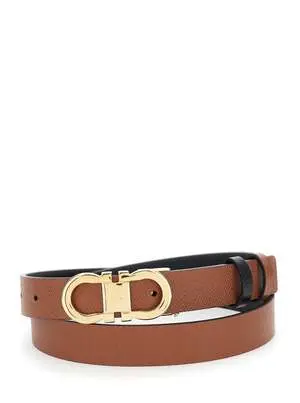 FERRAGAMO Gancini Buckle Reversible Leather Belt - Multicolor