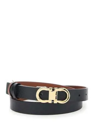 FERRAGAMO FERRAGAMO Gancini Buckle Reversible Leather Belt Multicolor