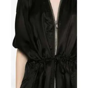 Rick Owens Cupro Zip Front V-neck Cape