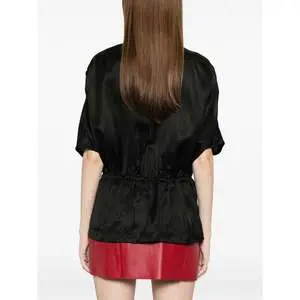 Rick Owens Cupro Zip Front V-neck Cape