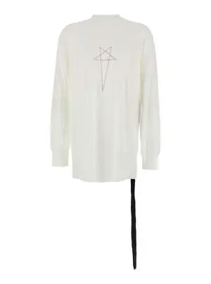 Rick Owens Crewneck T-shirt With Logo Print On The Front In Cotton - Multicolor