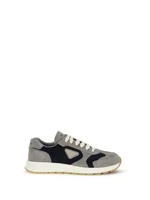 Prada Prax Sneakers In Suede And Re-nylon - Blue