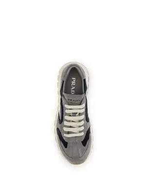 Prada Prax Sneakers In Suede And Re-nylon - Blue