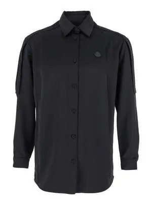 Moncler Tech Fabric Shirt With Logo Patch - Multicolor