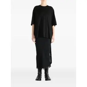 Rick Owens Short Sleeve T-shirt With Ribbon Detail
