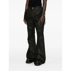 Rick Owens Frayed Denim Bootcut Jeans