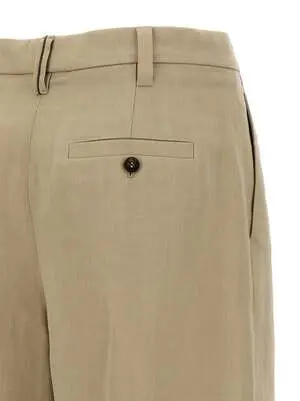 Brunello Cucinelli Tailored Bermuda Shorts In Linen Blend Twill