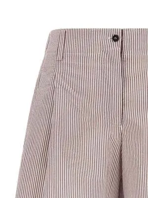 Brunello Cucinelli Baggy Striped Cotton Blend Shorts - Multicolor