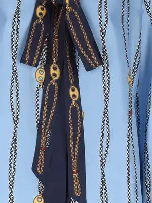 Gucci Printed Silk Twill Shirt With Bow Detail - Multicolor