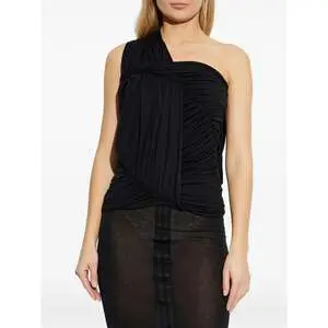 Rick Owens One-shoulder Ruched Cotton Top