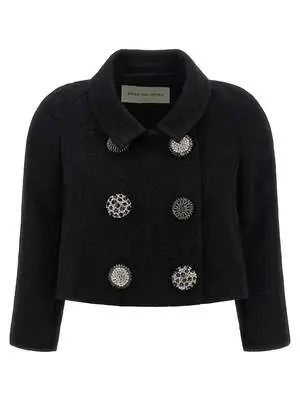 Dries Van Noten Vipa Double-breasted Floral Blazer - Black