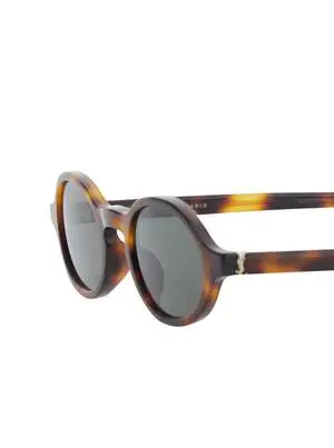 Saint Laurent Tortoiseshell Acetate Oval Sunglasses