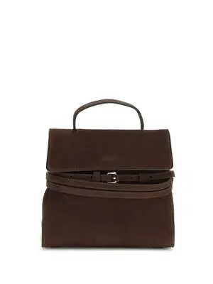 Moschino Tie Me Suede Handbag - Brown
