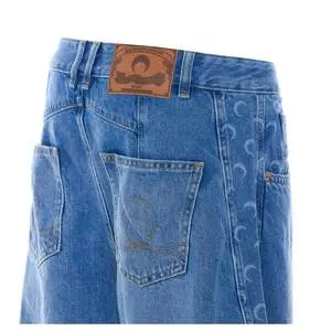 MARINE SERRE Denim Barrel Jeans With Moon Logo