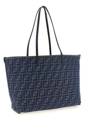 Fendi Roll Medium Reversible Shopping Bag - Blue