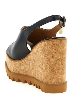 Stella McCartney Sneak-elyse Slingback Wedges - Black