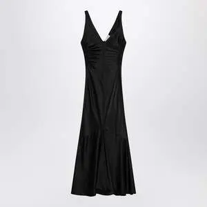 Sportmax Long Sleeveless Satin Dress - Black