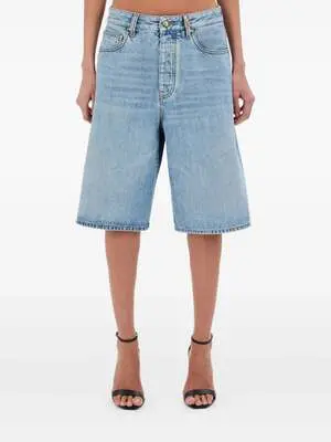 Amiri Knee-length Denim Shorts - Blue