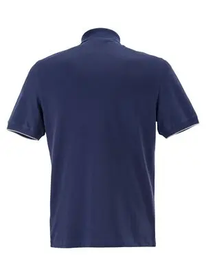 Brunello Cucinelli Cotton Polo Shirt With Printed Logo - Multicolor