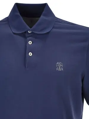 Brunello Cucinelli Cotton Polo Shirt With Printed Logo - Multicolor