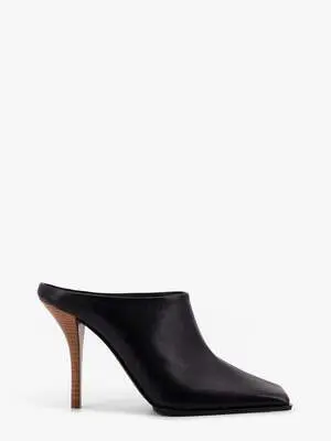 Alaïa Black Leather Square Toe Stiletto Mules