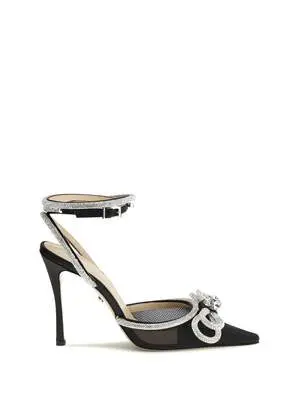 Mach & Mach Double Bow Embellished Stiletto Pumps - Black