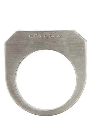 Rick Owens Bevelled Brass Ring - Silver