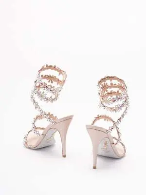 Rene Caovilla Embellished Floral Stiletto Sandals - Multicolor