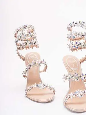 Rene Caovilla Embellished Floral Stiletto Sandals - Multicolor