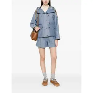 Moncler High-waisted Pleated Shorts