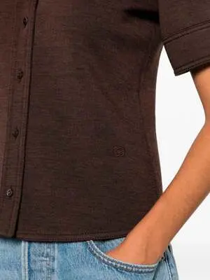 Gucci Brown Wool Short Sleeve Shirt