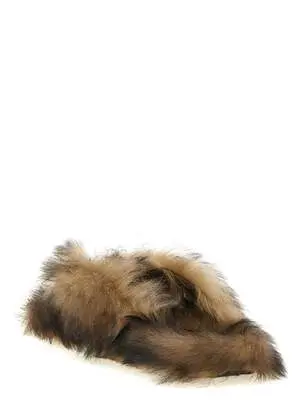 Dolce & Gabbana Long-haired Sheepskin Flip-flop Sandals