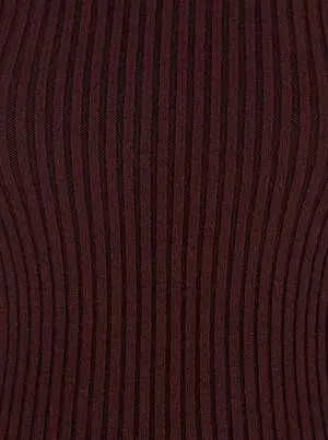Max Mara Bordeaux Ribbed Wool Blend Turtleneck Sweater - Multicolor