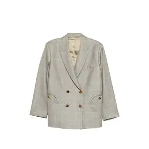 BLAZÉ MILANO Grey Checked Wool Blazer - Gray