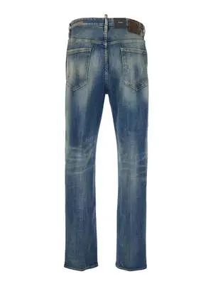 Dsquared2 Denim Jeans With Distressed Effect And Logo Patch