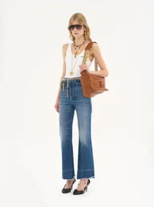 Chloé White Cotton Embroidered Logo Tank Top - Multicolor