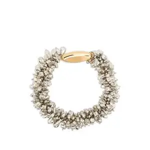 Dries Van Noten Green Beaded -tone Necklace - Silver
