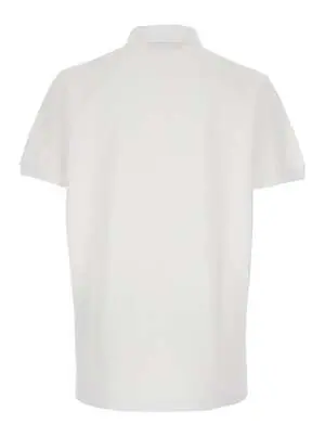 Dsquared2 White Polo Shirt With Classic Collar And Logo Lettering On The Front In Cotton