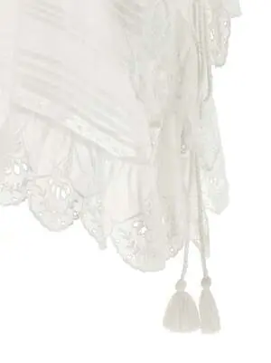 Isabel Marant Étoile Payton' Lace Insert Cotton Top - White