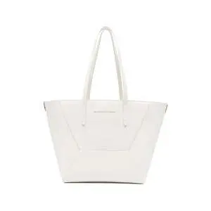Brunello Cucinelli BRUNELLO CUCINELLI Grained Leather Tote Bag Cream