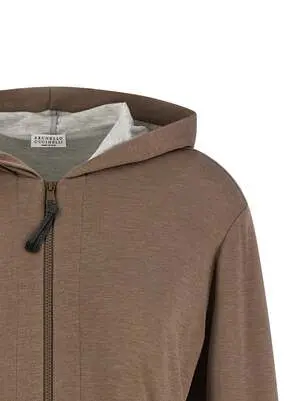 Brunello Cucinelli Monile Embroidered Pocket Hoodie - Brown