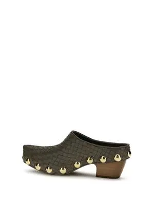 Bottega Veneta Gondola Mules With Stud Embellishments - Gray