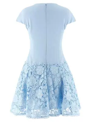 SELF-PORTRAIT Crepe Lace Mini Dress