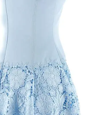 SELF-PORTRAIT Crepe Lace Mini Dress